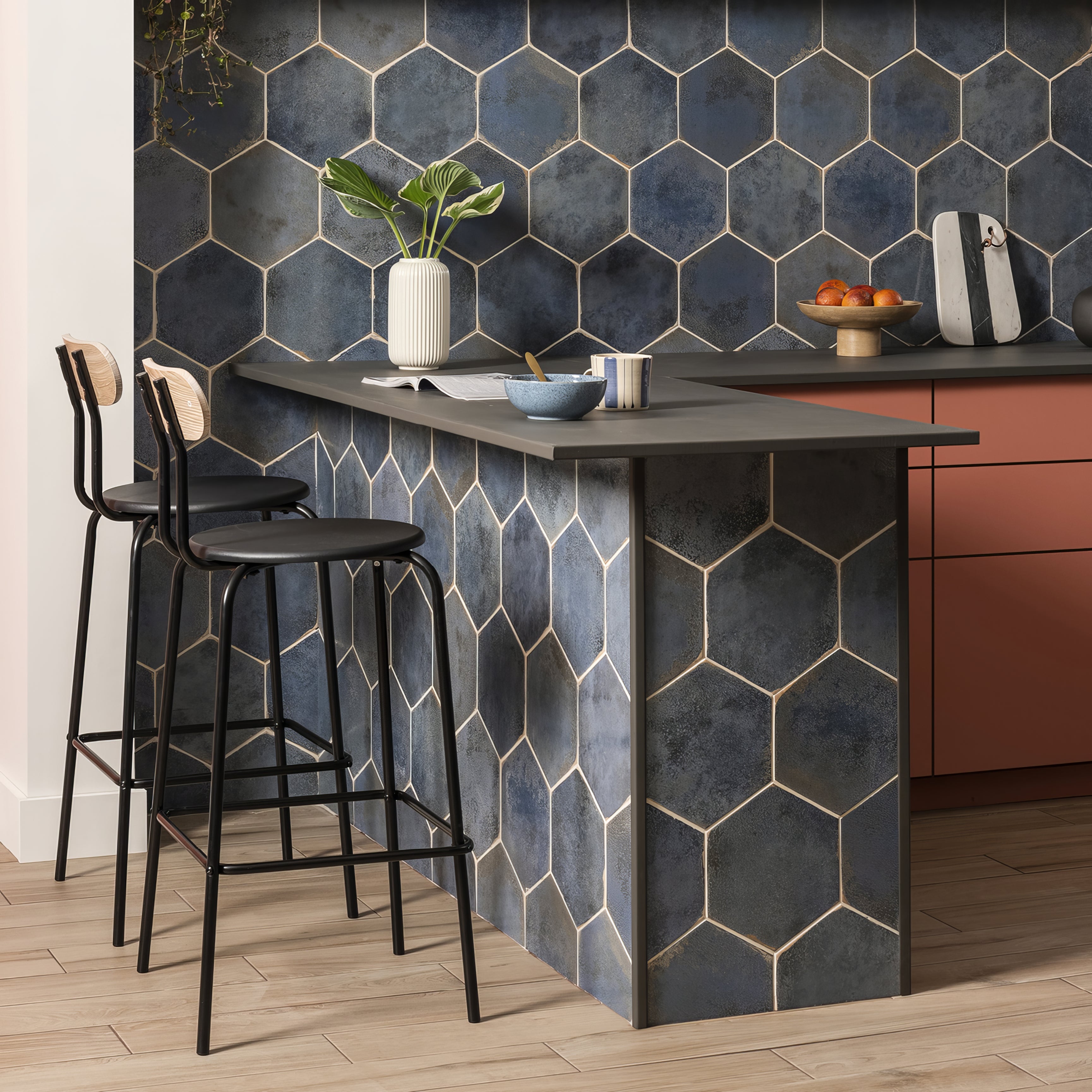Oken Hexagon Blue - Hyperion Tiles
