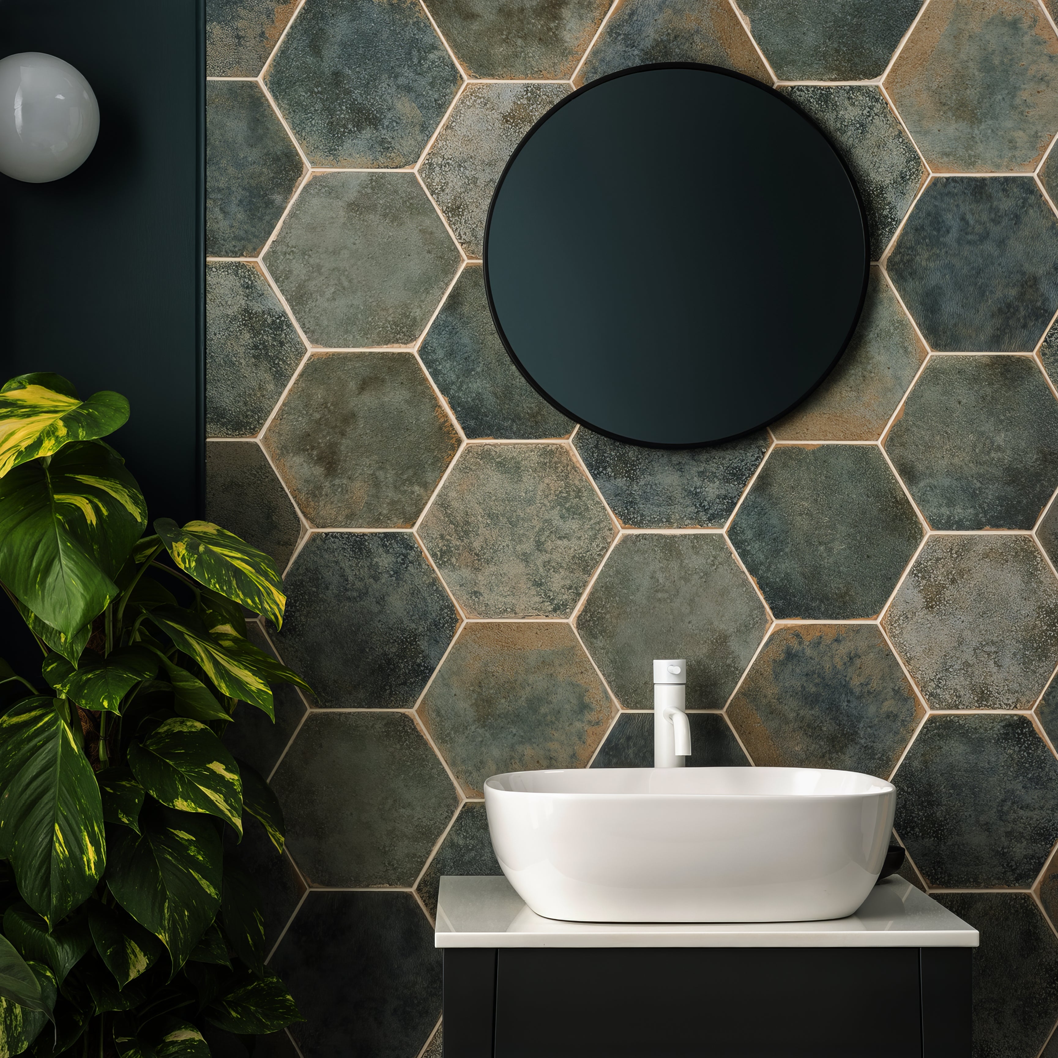 Oken Hexagon Green Gloss Tiles - 267x232x9mm – Hyperion Tiles