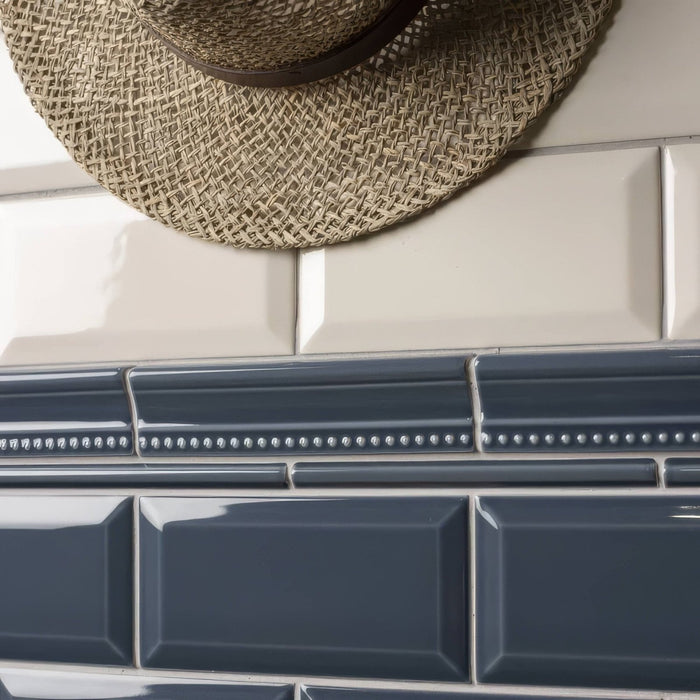 Ascot Blue Metro Bevelled Tile from Hyperion Tiles