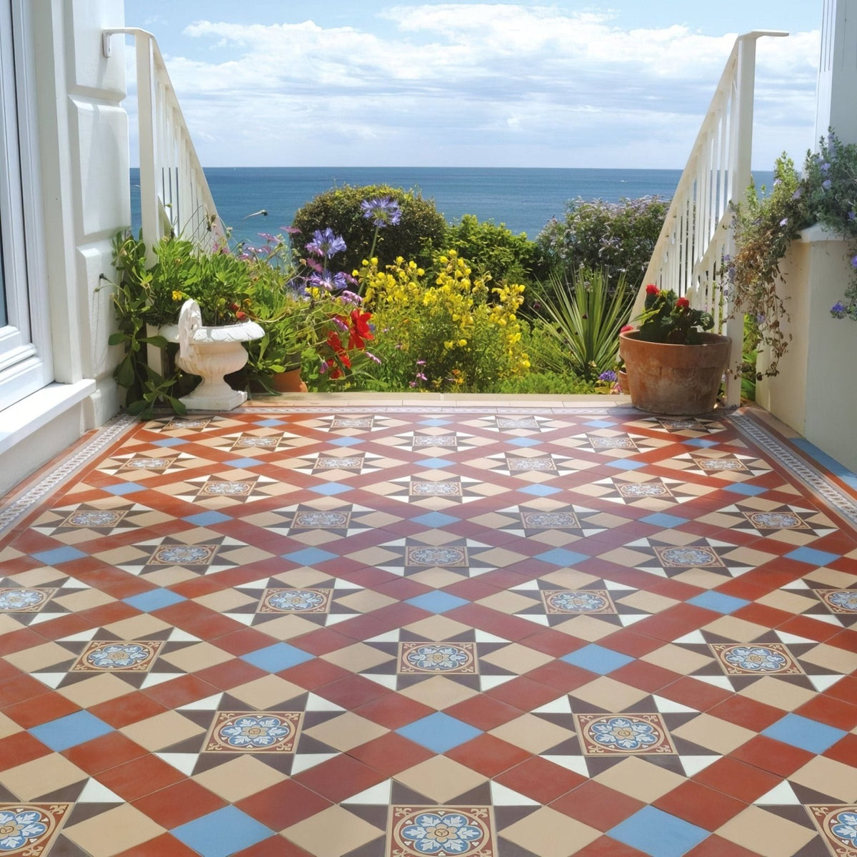 Blenheim Blue, Brown, Buff, Red & White with Livingstone Blue on Buff ...