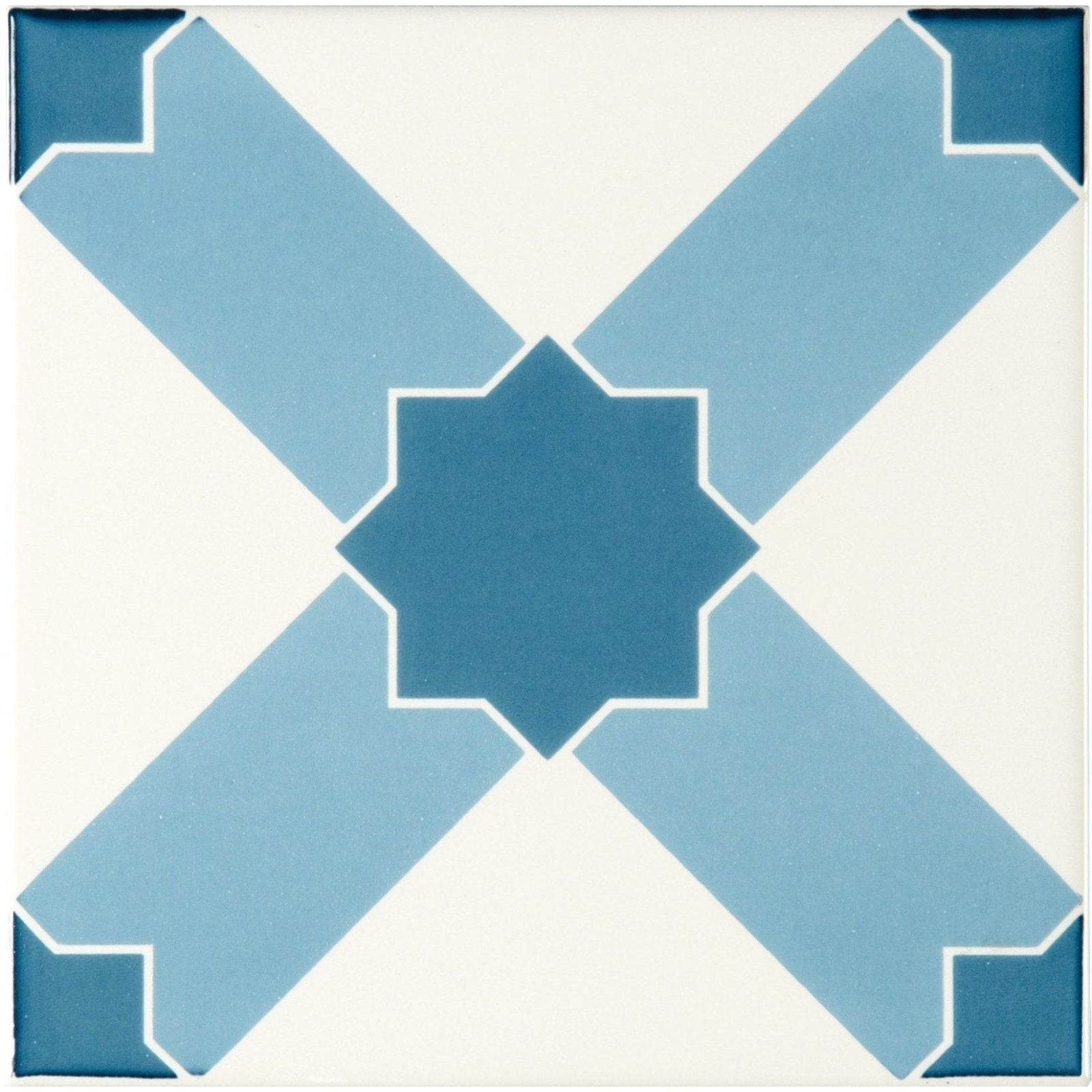 Chambray Blue on Brilliant White Odyssey Wall Tiles