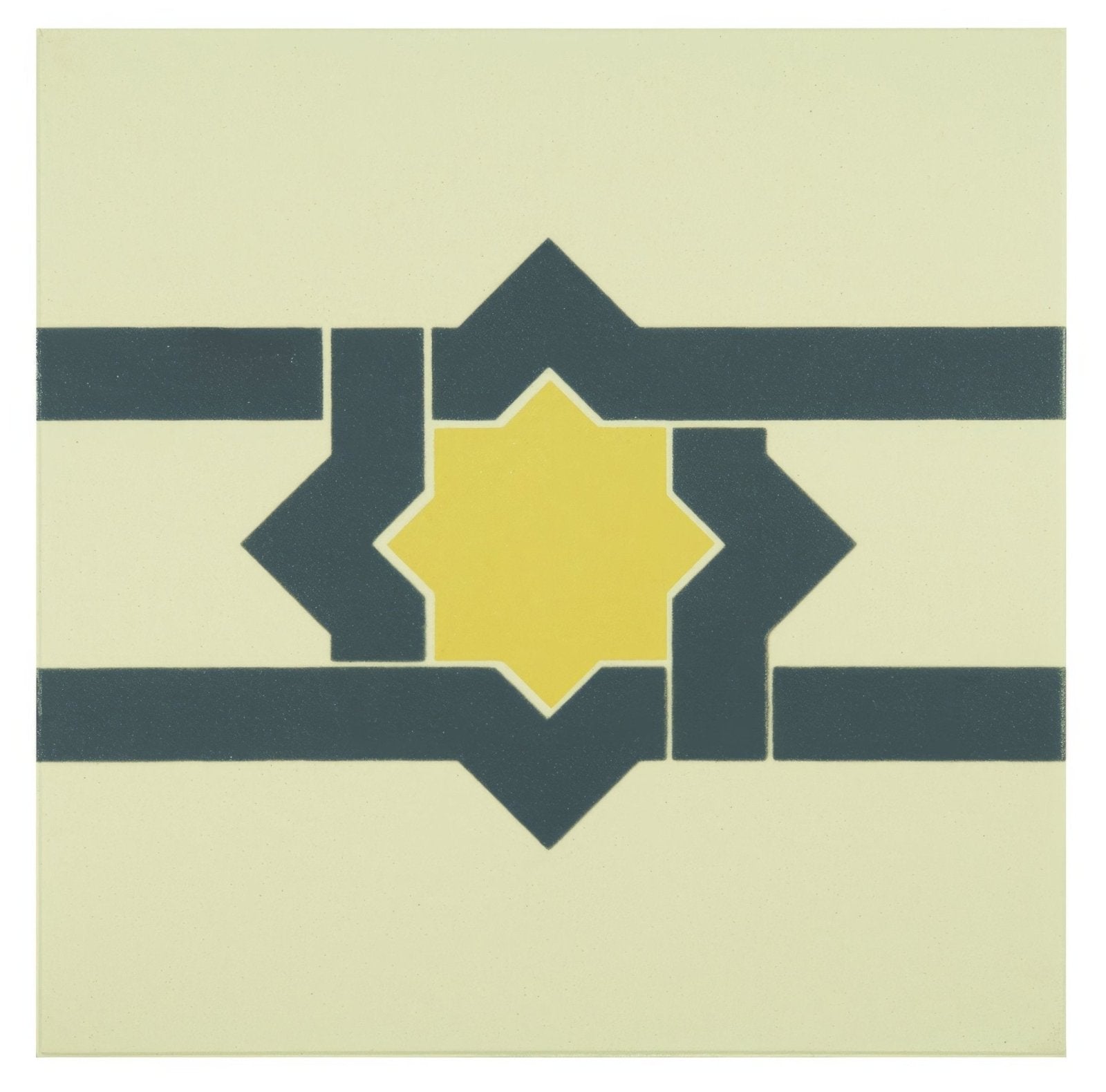 Iberian Border Summer Yellow and Dark Grey on White from Hyperion Tiles