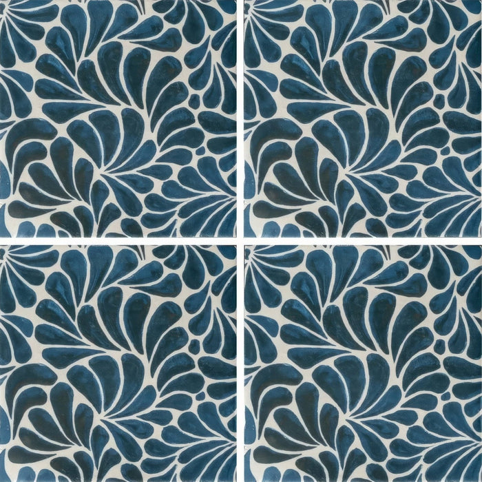 Kelmscott Emery Blue Patterned Tile from Hyperion Tiles