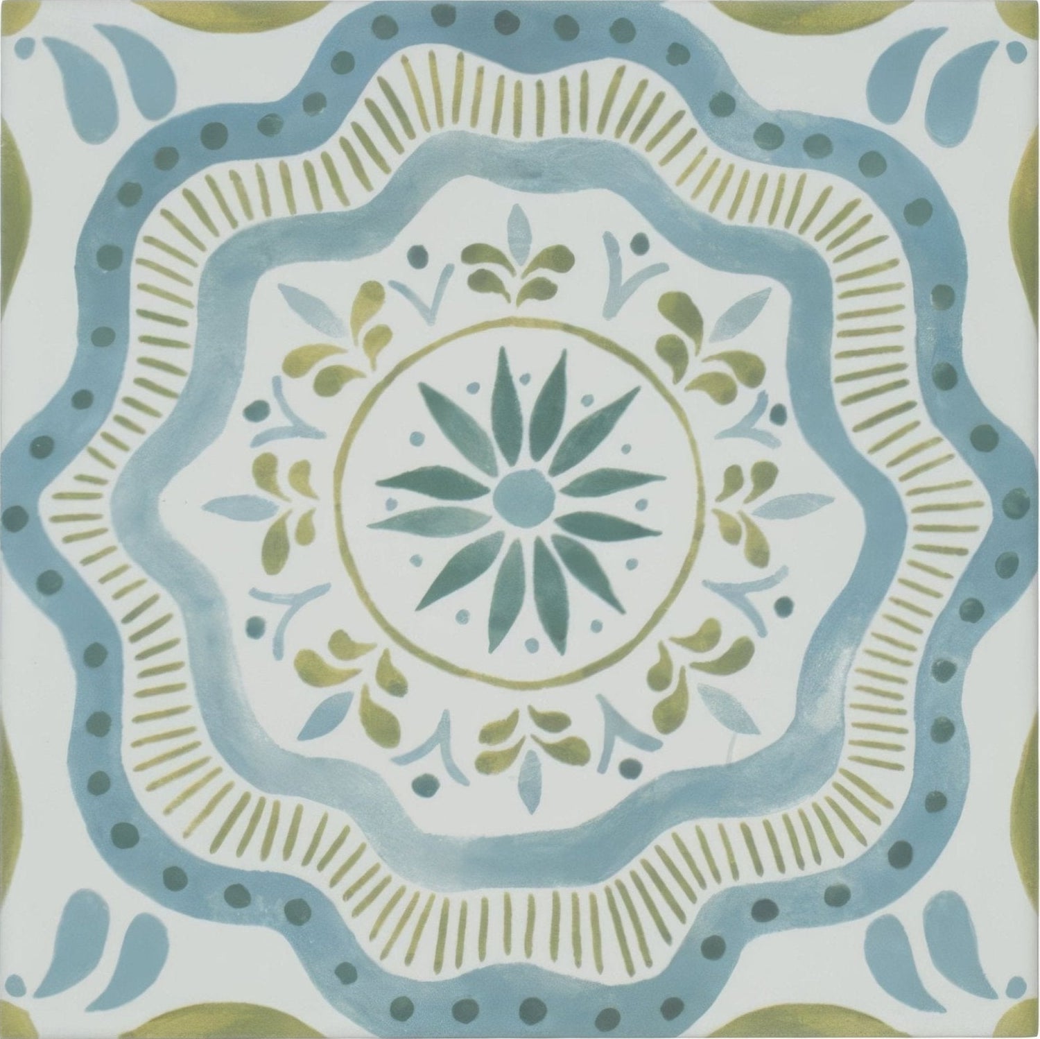 Fired Earth Nina Campbell Cochin Blue Porcelain Tile | Hyperion Tiles