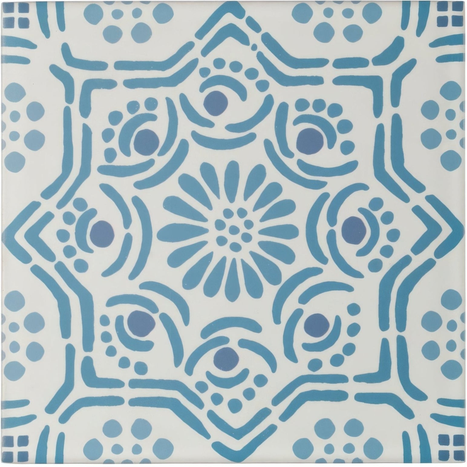 Fired Earth Nina Campbell Ronda Blue Porcelain Tile | Hyperion Tiles
