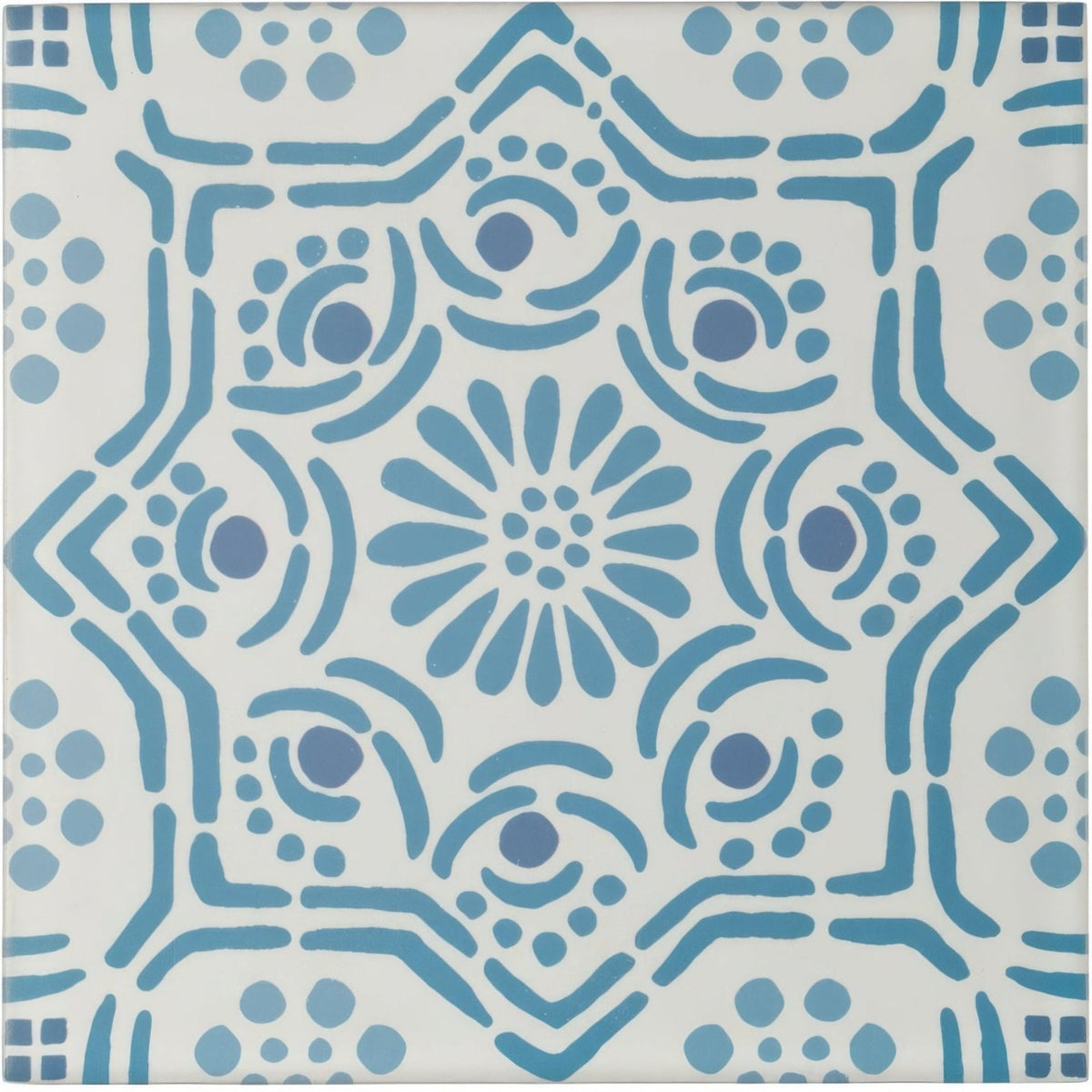Nina Campbell Ronda Blue Porcelain Tile 20x20cm