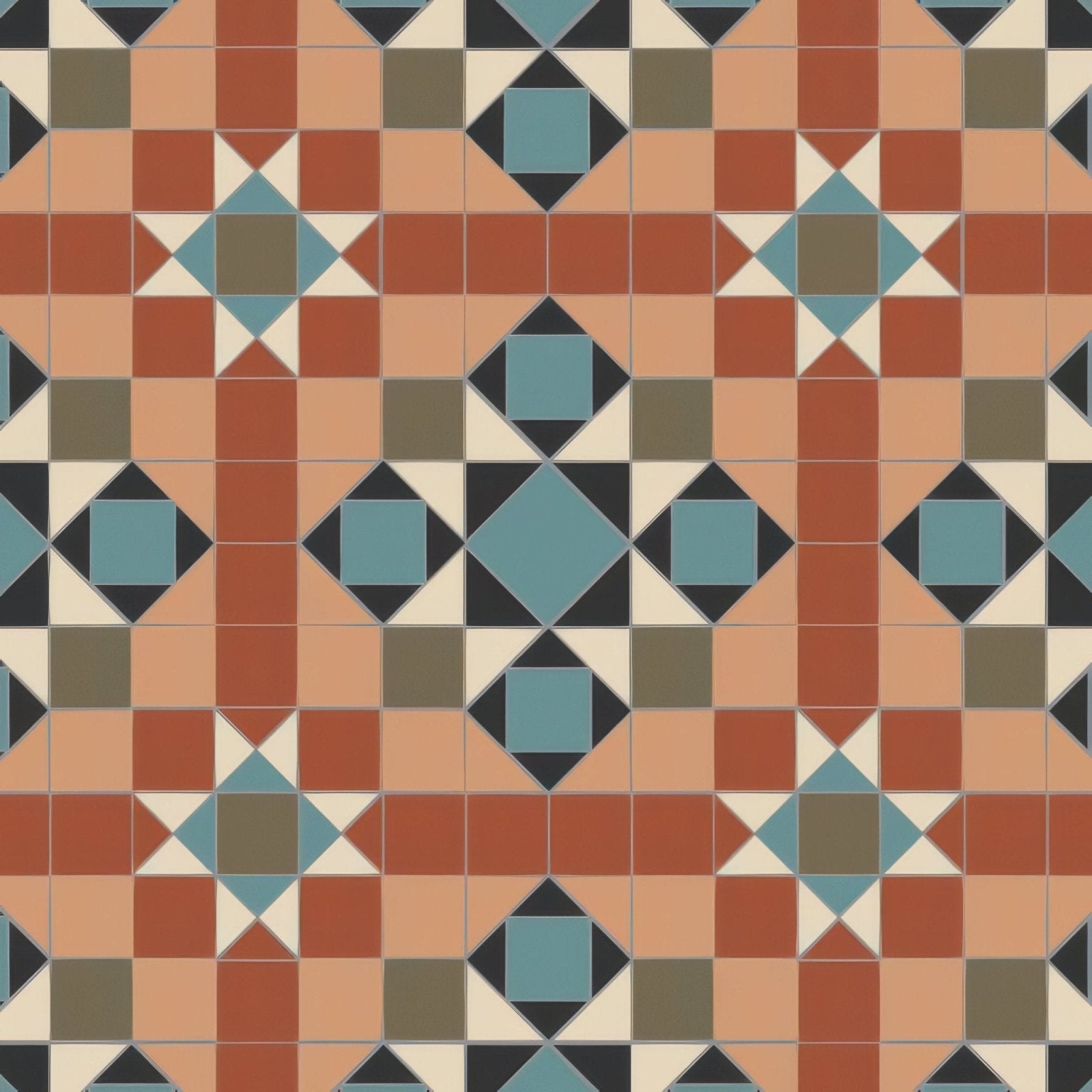 Osborne Black, Blue, Buff, Green, Red & White from Hyperion Tiles