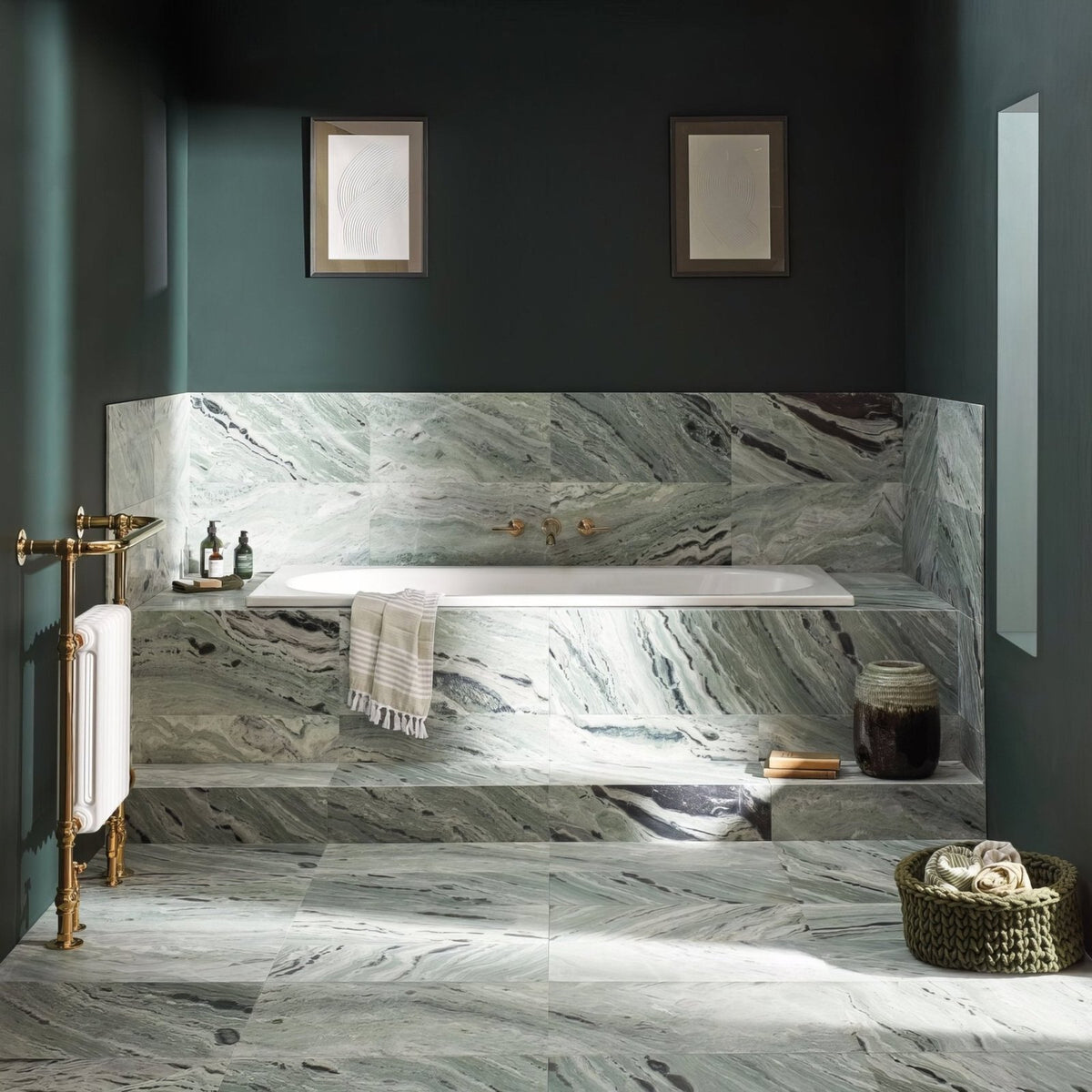 Seaspray Green Marble 30 x 60cm from Hyperion Tiles