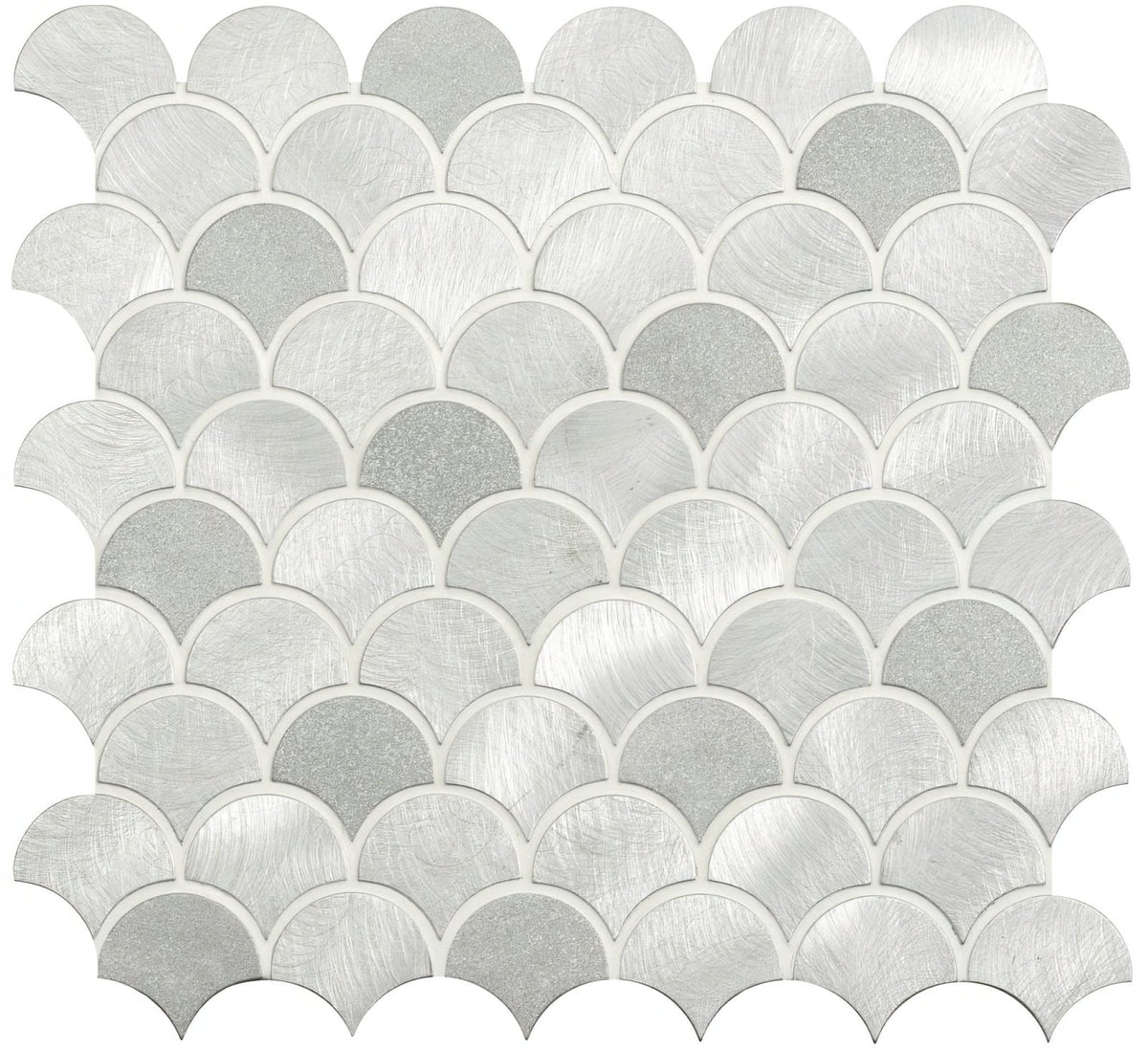 Surtur Silver Brushed Scale Aluminium Mosaic from Hyperion Tiles