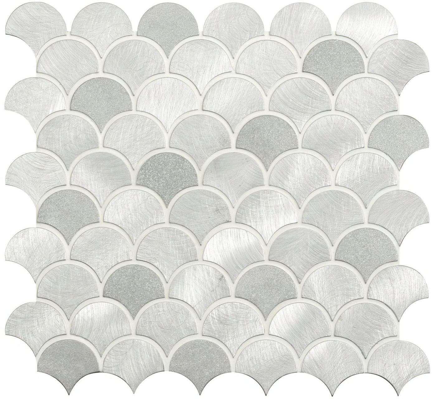 Surtur Silver Brushed Scale Aluminium Mosaic from Hyperion Tiles