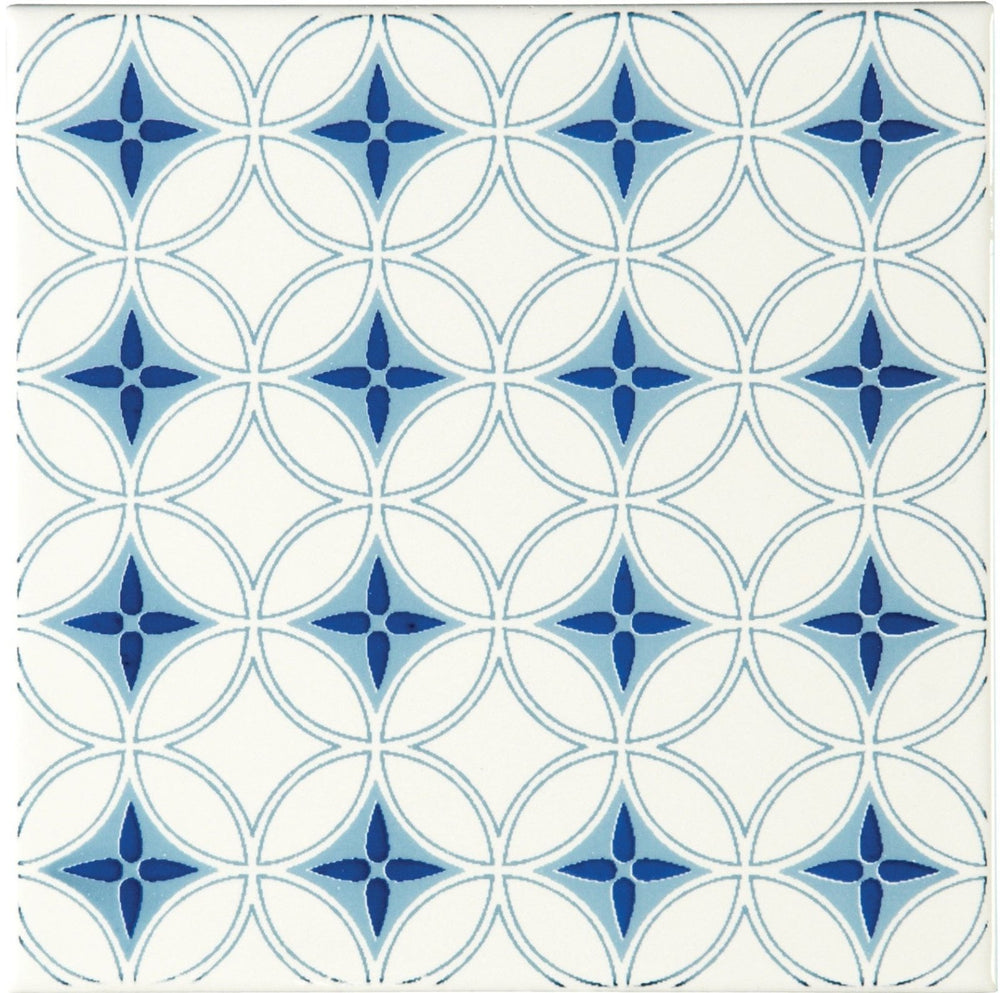Toulon Blue On Brilliant White from Hyperion Tiles