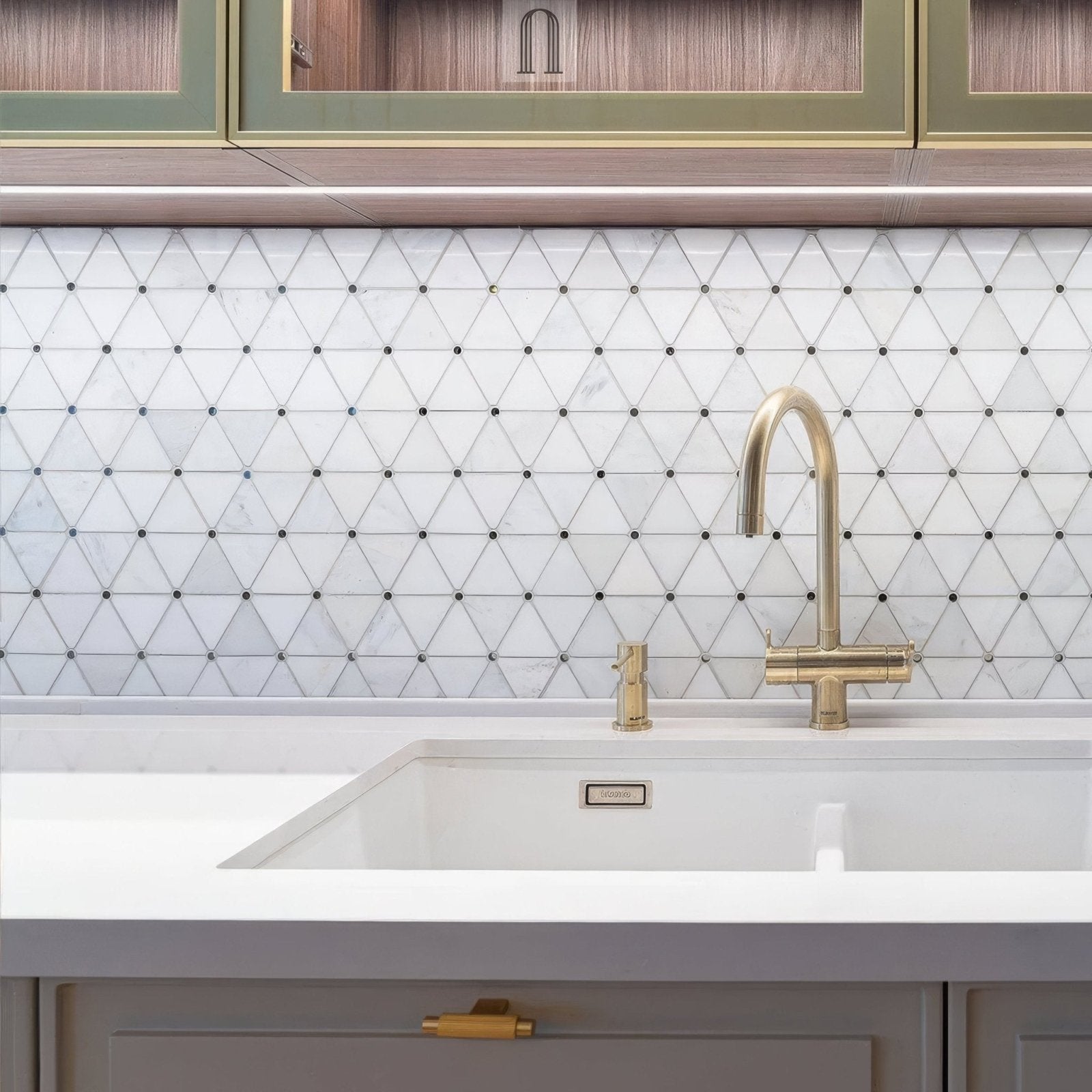 Victorian Diamond Marmara Mirror Mosaic from Hyperion Tiles