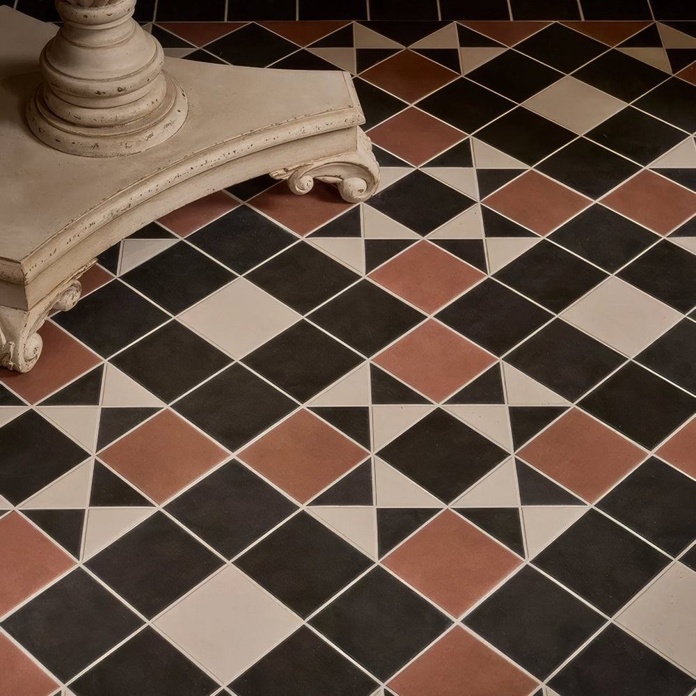 Victorian Style Porcelain Finchley Pattern Terracotta from Hyperion Tiles