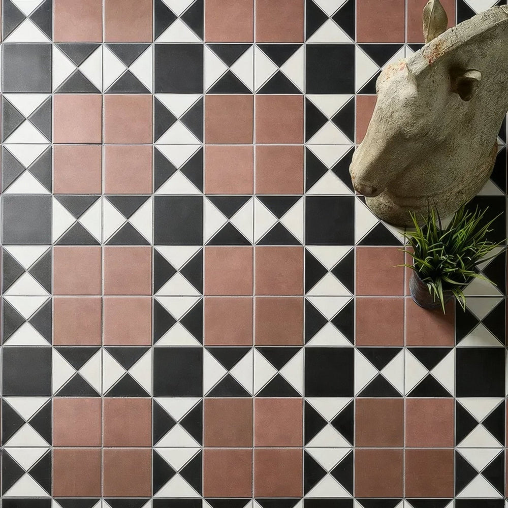 Victorian Style Porcelain Finchley Pattern Terracotta from Hyperion Tiles