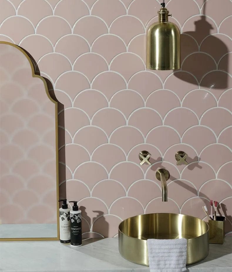 Riverlands Scales Ceramic Marsh Mallow - Hyperion Tiles