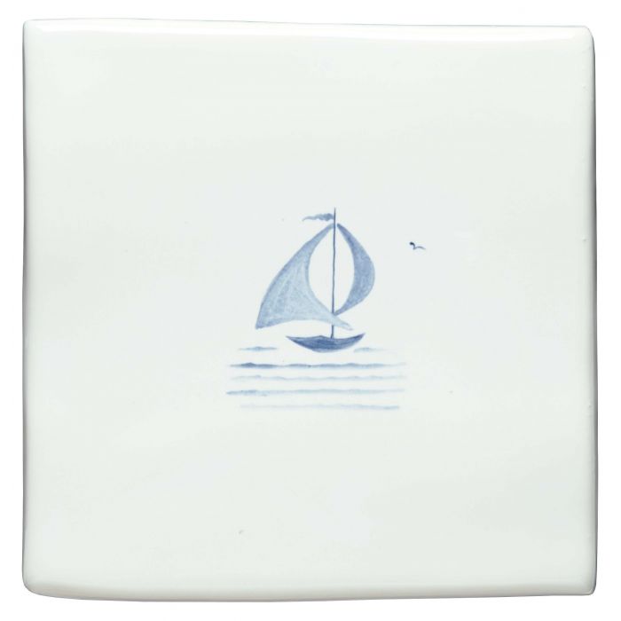 Thomas Basset of Rye Delft Boat Blue White Tile Decor